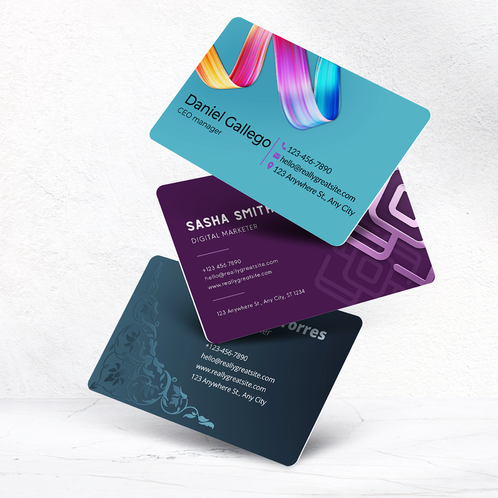 White PVC Business Cards with Spot UV | HelloPrint