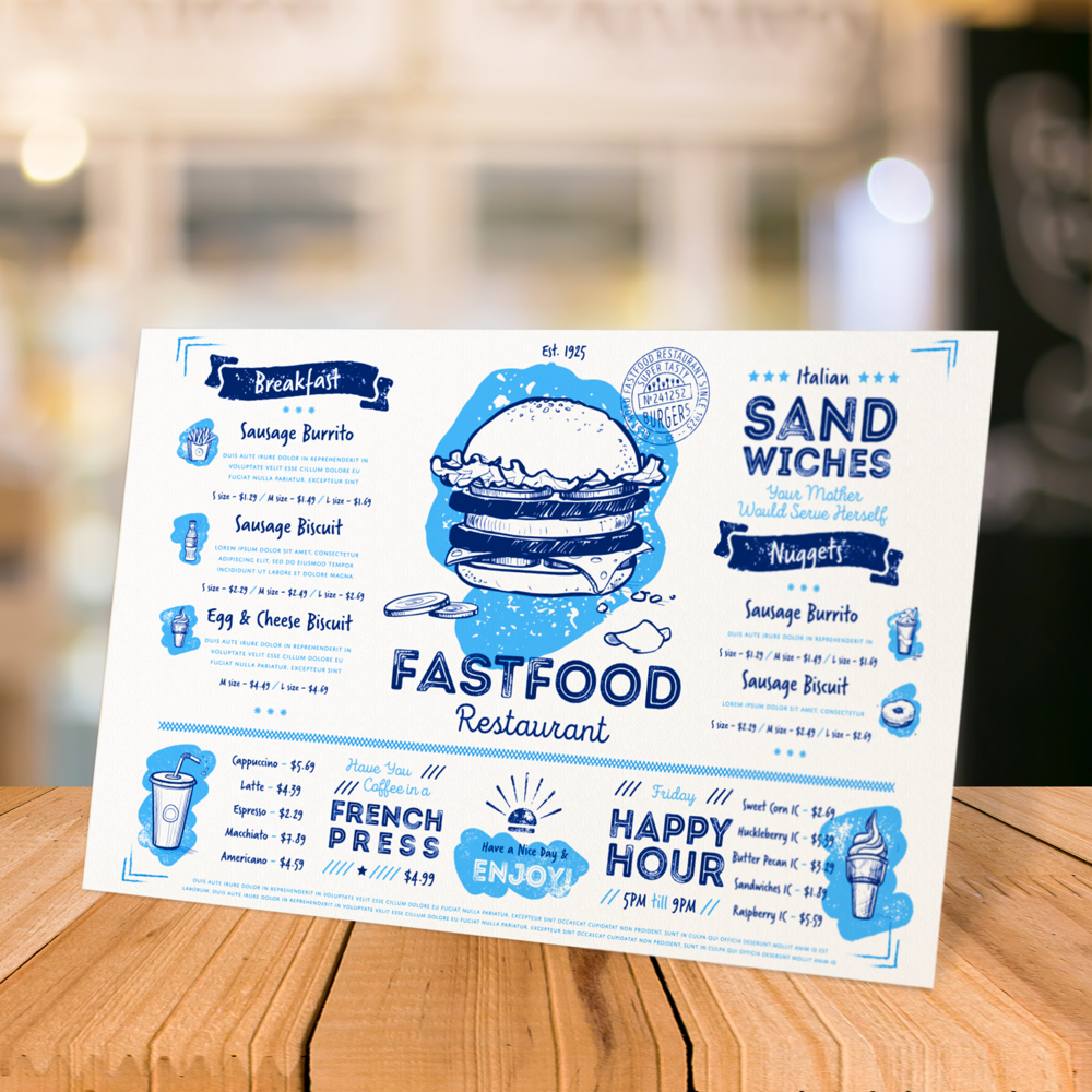 Impresión de menús PVC para restaurantes | HelloPrint