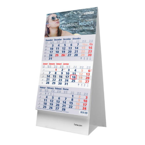 Bedrukte 3 Maands Bureau Kalenders | Drukzo
